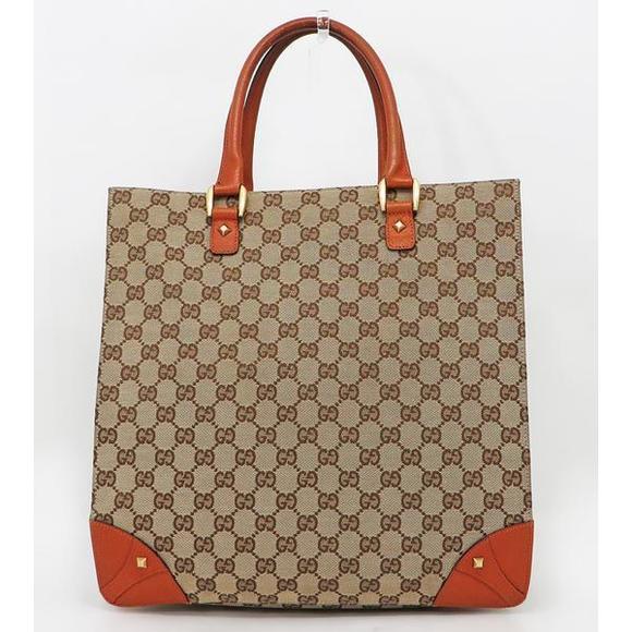 Gucci | Bags | Gucci Gg Canvas Tote Bag Beige Orange | Poshmark